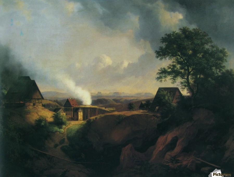 Landscape near Maxen by Ernst Ferdinand Oehme Wall Art